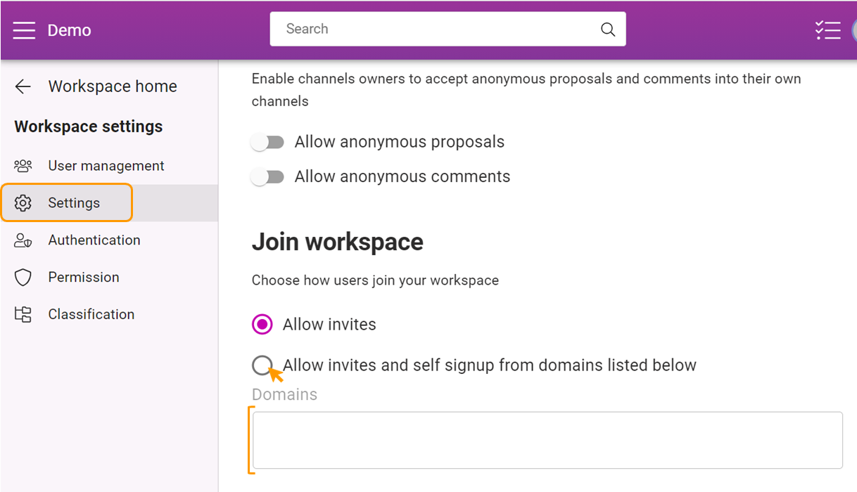 Joining the workspace